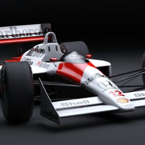 The iconic white Red Bull livery reveals an extraordinary twist